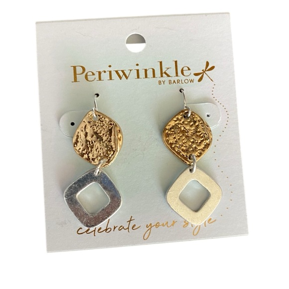 Periwinkle by Barlow | Jewelry | Nwt Periwinkle By Barlow Gold Tone Hammered Metal Dangle ...